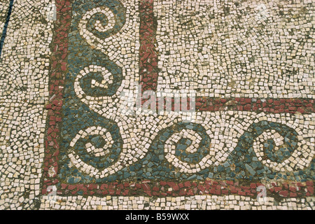 Ancient Greek floor mosaic in archaeologic park Kato Paphos, Cyprus ...