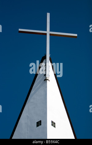big white cross on blue sky Stock Photo - Alamy