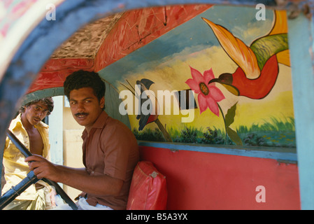 Garishly painted trucks in south India India Asia Stock Photo - Alamy