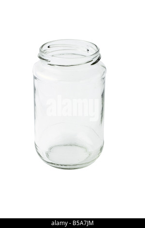 Empty glass jar on white background Stock Photo - Alamy