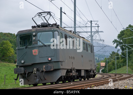 Swiss freight train engine, Swiss Federal Railways Stock Photo - Alamy