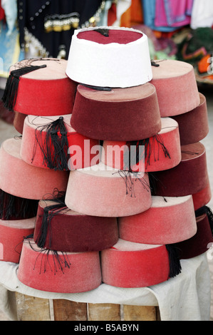 Traditional 'Fez' Hats For Sale In The Medina, Fez el Bali, Fez ...