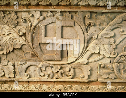 Detail of hindu temple with swastika symbol, Indonesia Stock Photo - Alamy