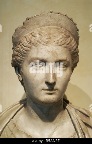 Rome. Italy. Bust of Vibia Sabina (ca. 86 – 136/137) wearing a diadem ...