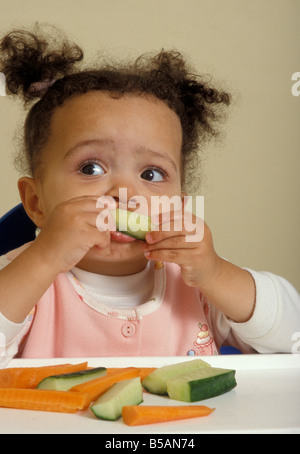 Toddler Sitting in a High Chair in a Modern Kitchen at Home Stock Photo ...