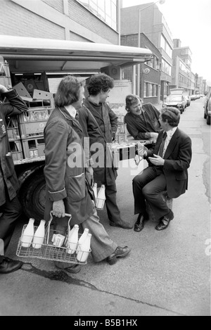 Colin Wills with milkmen from Clifton Street depot of Express Dairy ...