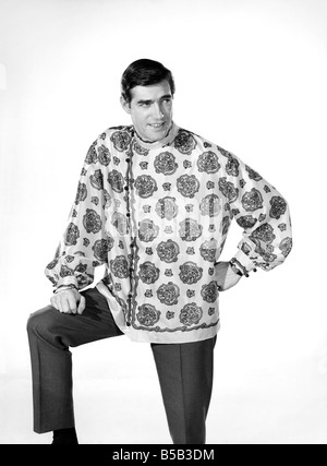 Male model Peter Christian wearing silk shirt. Circa 1964 Stock Photo ...