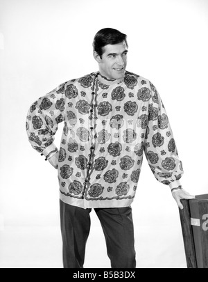 Male model Peter Christian wearing silk shirt. Circa 1964 Stock Photo ...