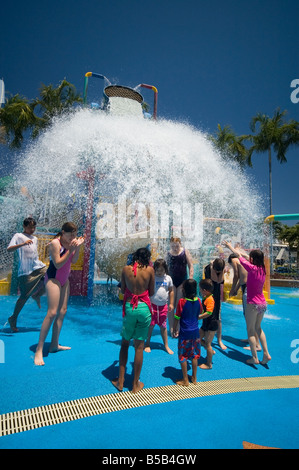 giant bucket splash at water park Stock Photo - Alamy