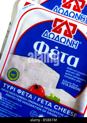 Greek Feta cheese packet Stock Photo - Alamy