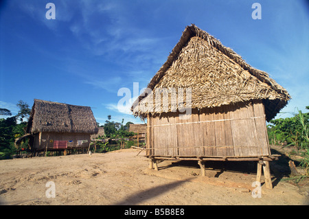 Traditional Indian houses, Amazon, Peru Stock Photo - Alamy