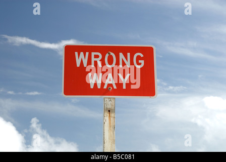 Road sign warning - Wrong way go back on Hume Highway in Australia ...