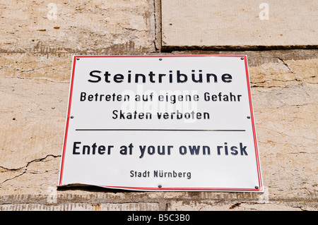 German WWII warning sign on land mines at the Norwegian Armed Forces ...