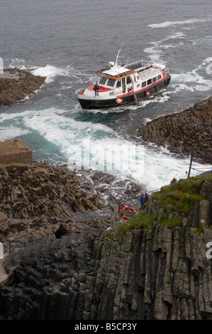 tourist sightseeing pleasure boat turus mara landing at the stone jetty ...