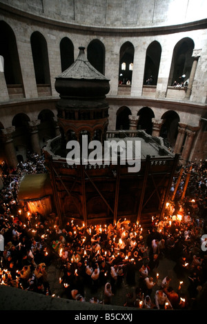 Holy Fire saturday at christ thomb jerusalem Stock Photo - Alamy