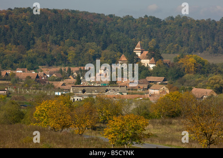 The saxon village of Apold amongst fields and woods Transylvania ...