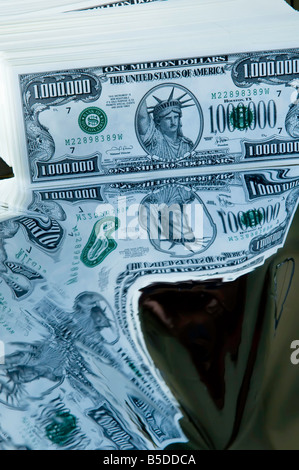 Bank notes with distorted reflection Stock Photo - Alamy