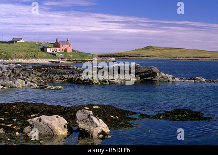 Landscape near Burravoe, Island of Yell, Shetland islands, Scotland ...