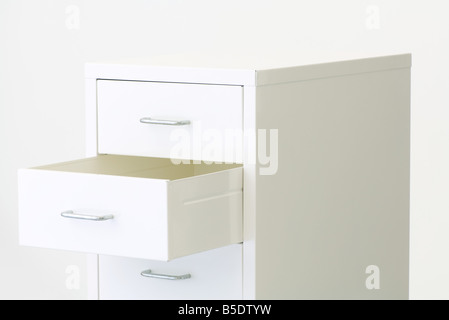 Filing cabinet with one drawer open, side view Stock Photo: 20588625 ...
