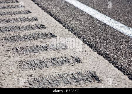 Roadway shoulder rumble strips, USA Stock Photo - Alamy