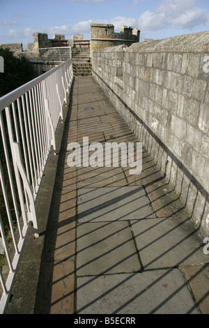 York City Wall between Bootham Bar and Robin Hoods Tower in autumn City ...