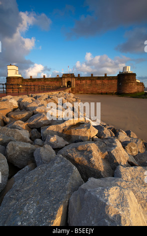 Fort Perch Rock in New Brighton England with lighthouse in background ...