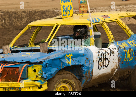 Female driver in a demolition derby Stock Photo - Alamy