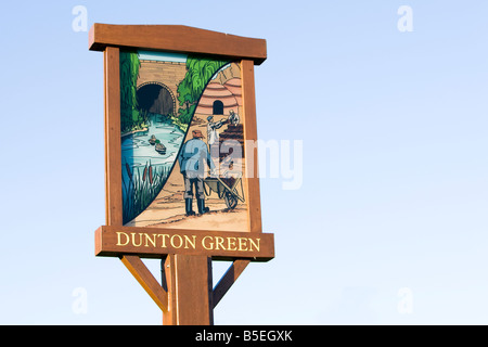 Dunton Green village sign Stock Photo - Alamy