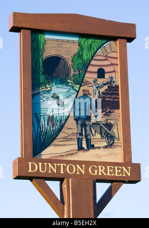 Dunton Green village sign Stock Photo - Alamy