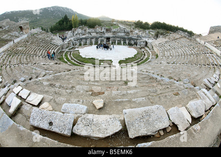 Ephesus archeological site. Amphitheatre stairs. Historic ancient place ...
