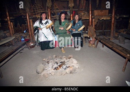 Three Indian Maiden making music they are from the Huron tripe near ...