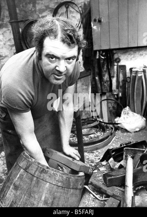 Clive Hollis who is the cooper at Theakstone Brewery at Masham Stock ...