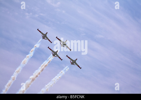 Four magnificent planes on air parade show art of synchronous flight ...