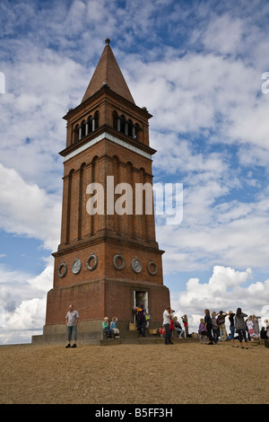 Observation tower on the summit of Himmelbjerget, Lake Julsø Stock ...