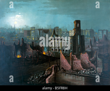 The Great Chicago Fire, 1871 Stock Photo - Alamy