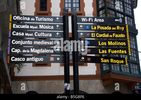 Street sign in the Basque language Euskara in Balmaseda, Basque Country ...