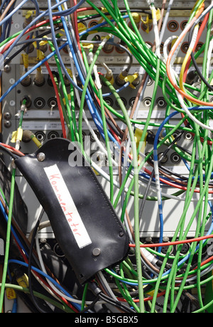 Electric cables and connectors for transmitting electricity. Old plugs ...