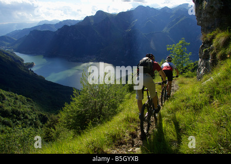 Two Mountainbike riders in the mountains Stock Photo - Alamy