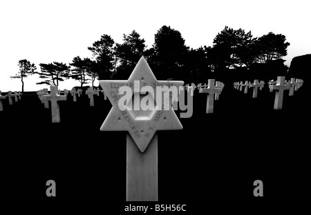 Normandy,France. The tombstone of the Jewish soldier Jerome Shapiro at ...