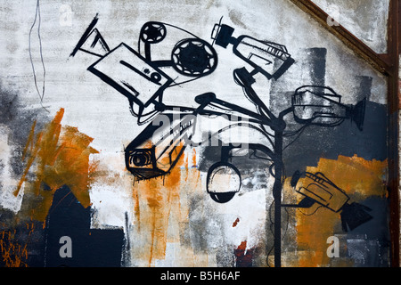Grafiti on factory wall Stock Photo - Alamy