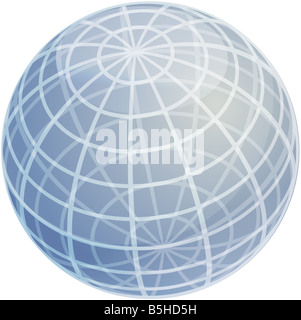 Blank glossy sphere with 3d grid pattern Stock Photo - Alamy