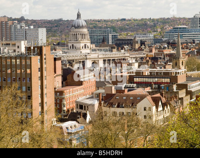 Nottingham skyline looking East, from the Castle. Showing the towns ...