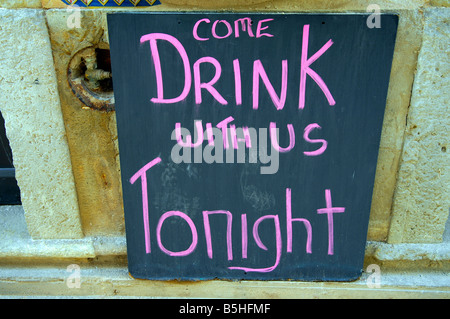 come drink with us tonight invitation blackboard street alcohol ...