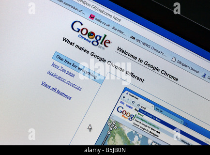 Screen shot with new Internet browser Google Chrome icon Stock Photo ...