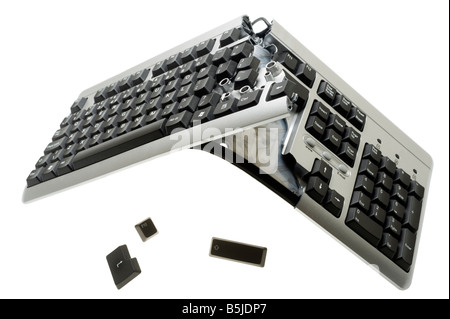 Broken Computer Keyboard on White Background Stock Photo - Alamy