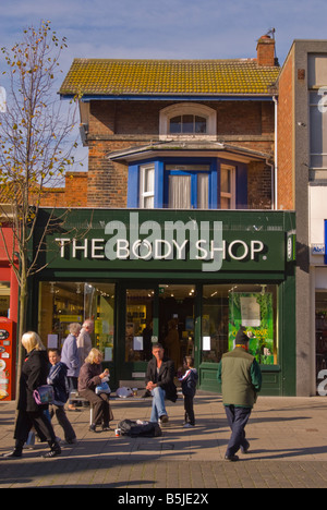 The Body Shop store in Lowestoft Suffolk Uk with people walking past ...