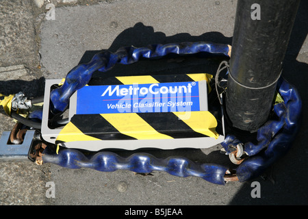 A Metro Count Vehicle Classifier System recording traffic data on a ...