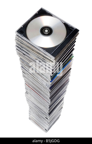 stack of CDs on a white background Stock Photo - Alamy