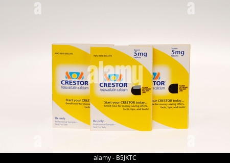 Crestor cholesterol lowering statin prescription drug package of pills ...