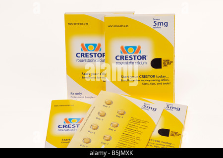 Crestor cholesterol lowering statin prescription drug package of pills ...